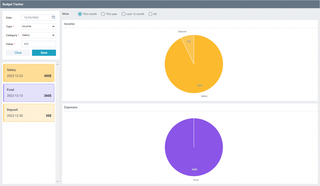 Creating a Budget Tracker App with Webix UI
