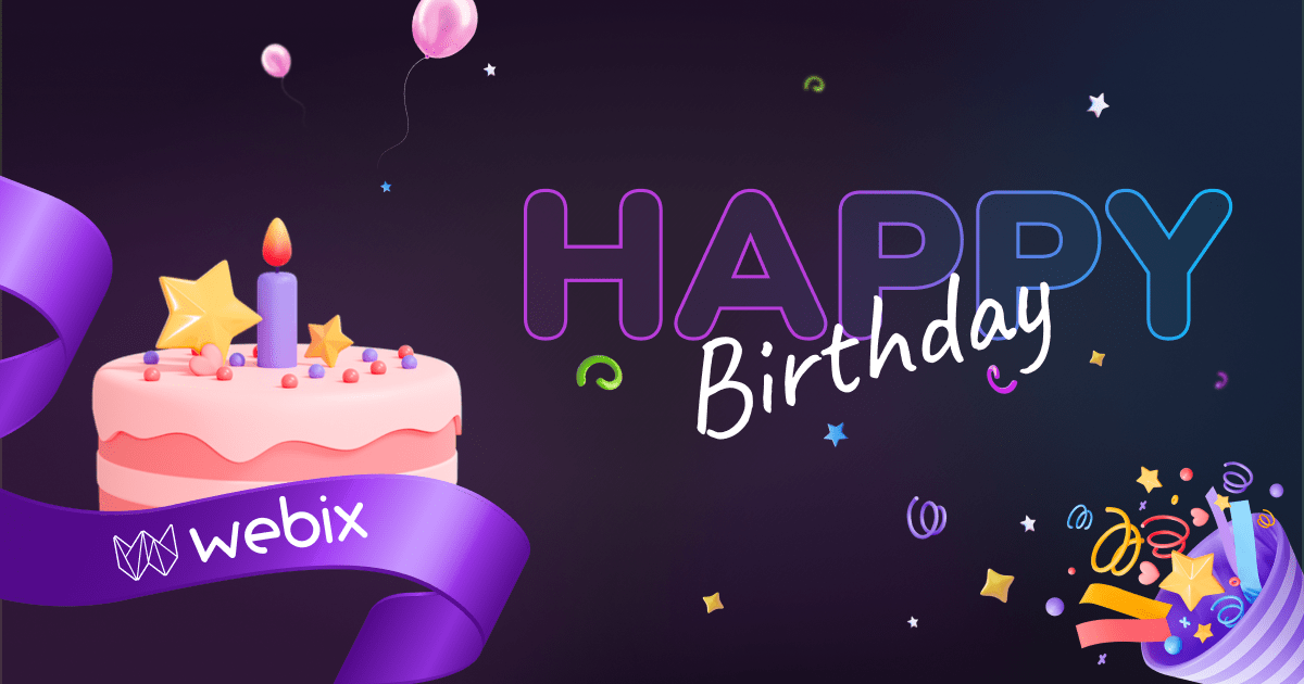 Webix Library is 12 years old! Find out about all the changes and get your holiday discount 25% ...
