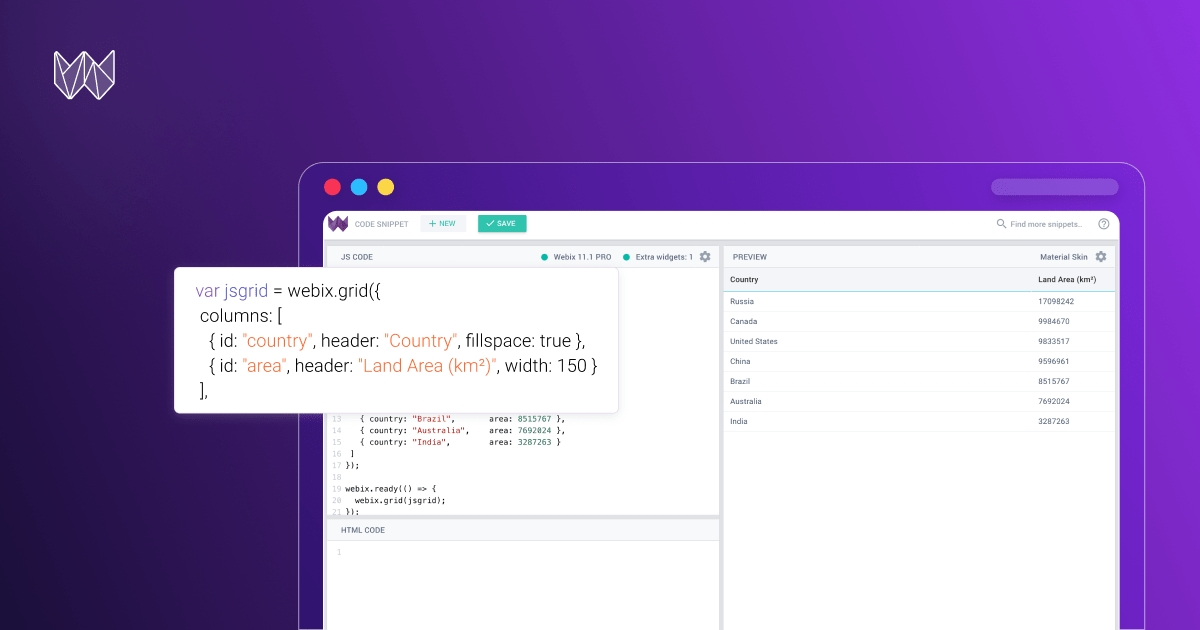 JavaScript Data Grid Step-by-Step with Webix JS Grid